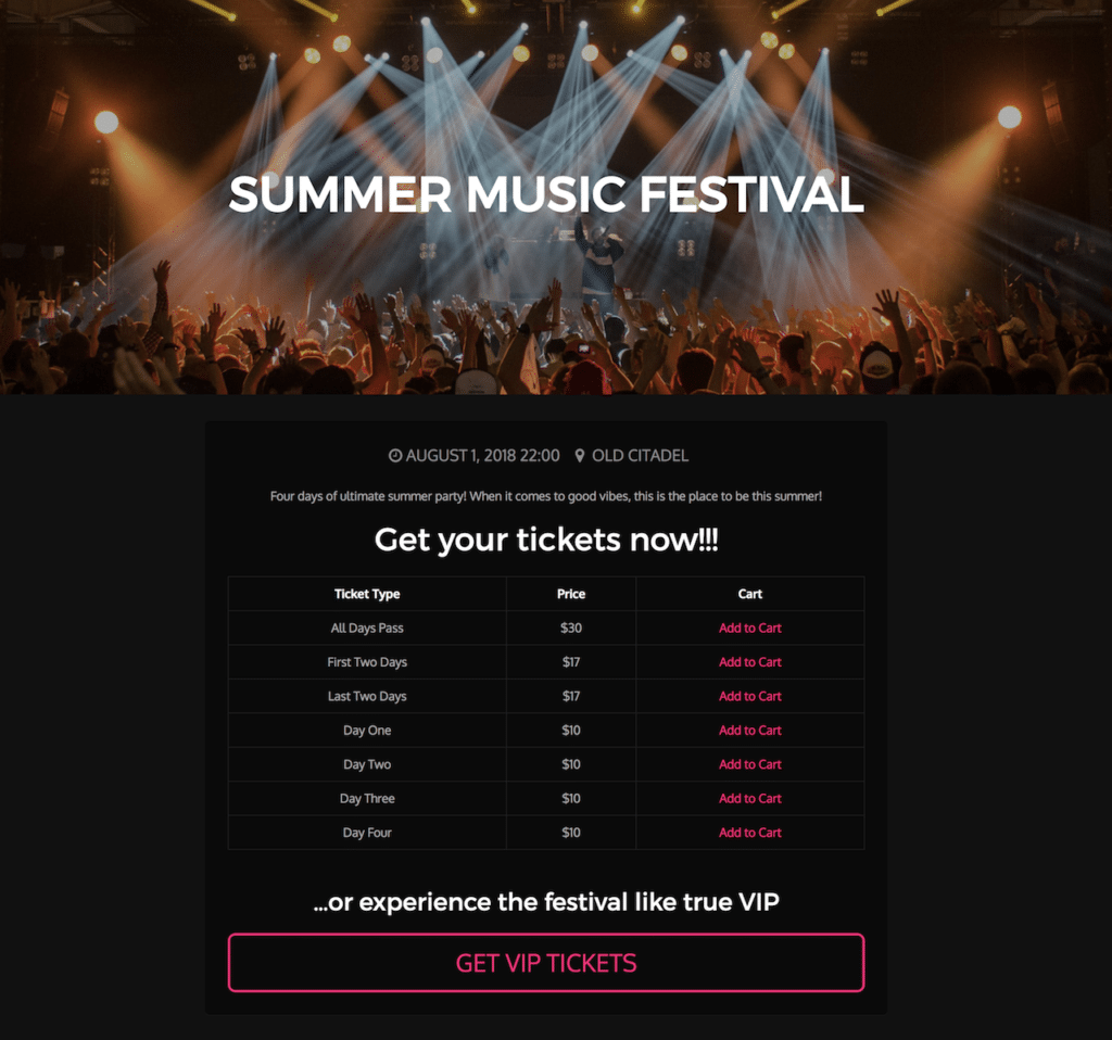 Running Tickera at Music Festival - WordPress Event Ticketing