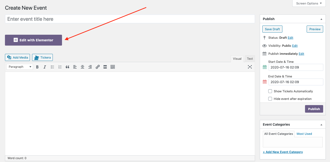 Using Tickera with Elementor page builder - WordPress Event Ticketing
